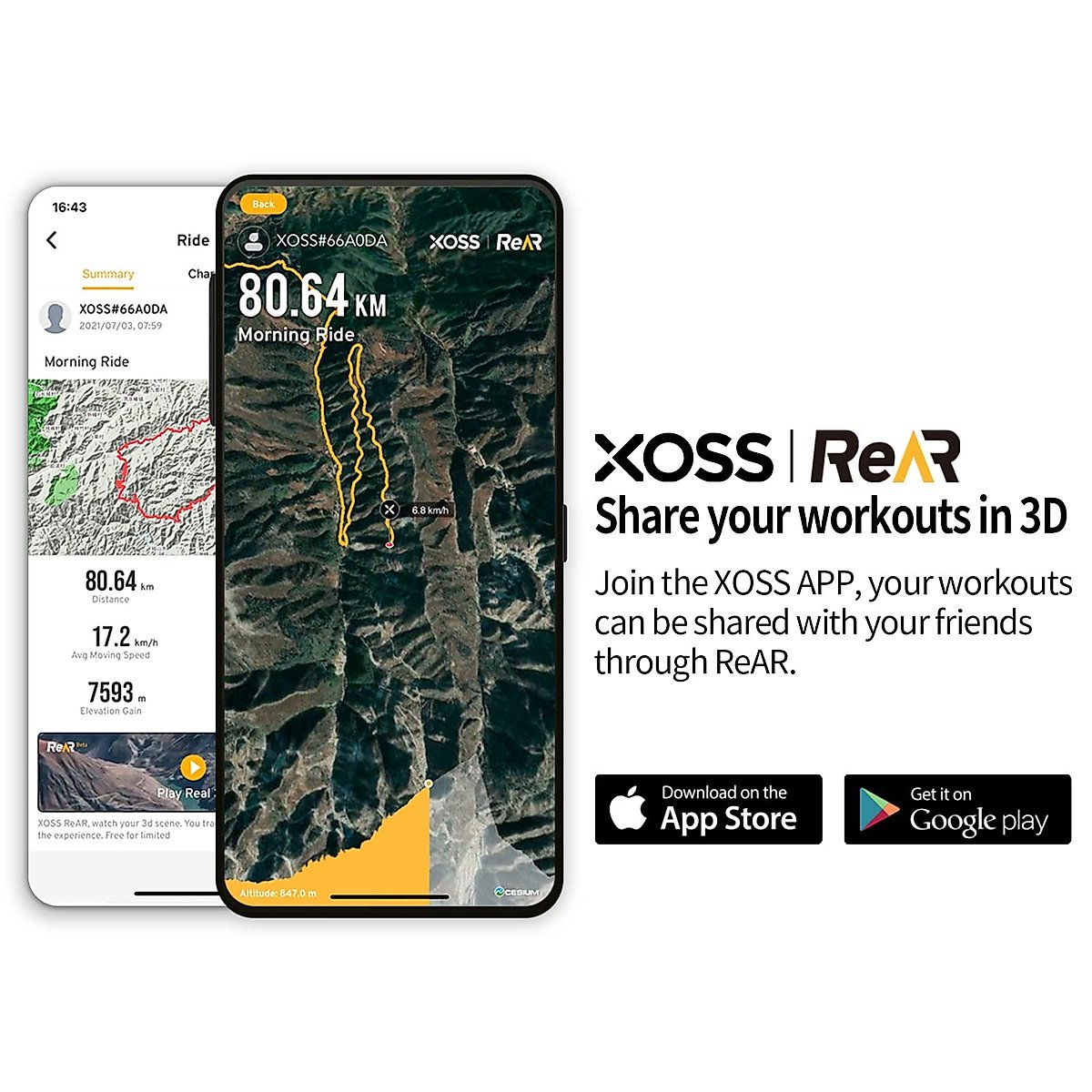 XOSS G GPS Bike Computer, Wireless Bluetooth Bike Speedometer and Odometer, Rechargeable Cycling Computer MTB Tracker with LCD Automatic Backlight Display, IPX7 Waterproof Fits All Bikes Electric Bike