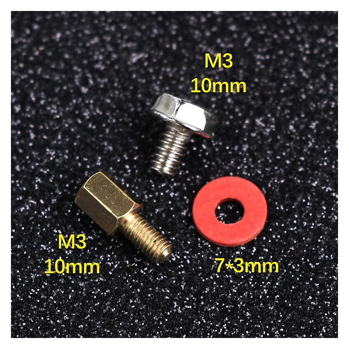 TYFZ Screw kit 30Pcs M3 Computer Golden Motherboard Riser+Silver Screws + Red Washers Strong and Sturdy (Color : White)