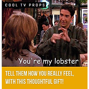 You’re My Lobster Plush Decoration – Cool TV Props Friends Lobster Plush Decoration – Ross Geller Rachel Green Lobster Decoration in Cute White T-Shirt – 8” (20cm) Head to Tail, 6” (15cm) Claw to Claw