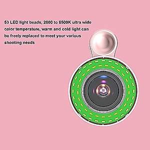 Phone Camera Lens, Universal 15X Macro Lens Kit with LED Light and Travel Case, Clip on Cell Phone Lens Attachments for Most Smartphones, for Video, Live Show, Vlog, Photography