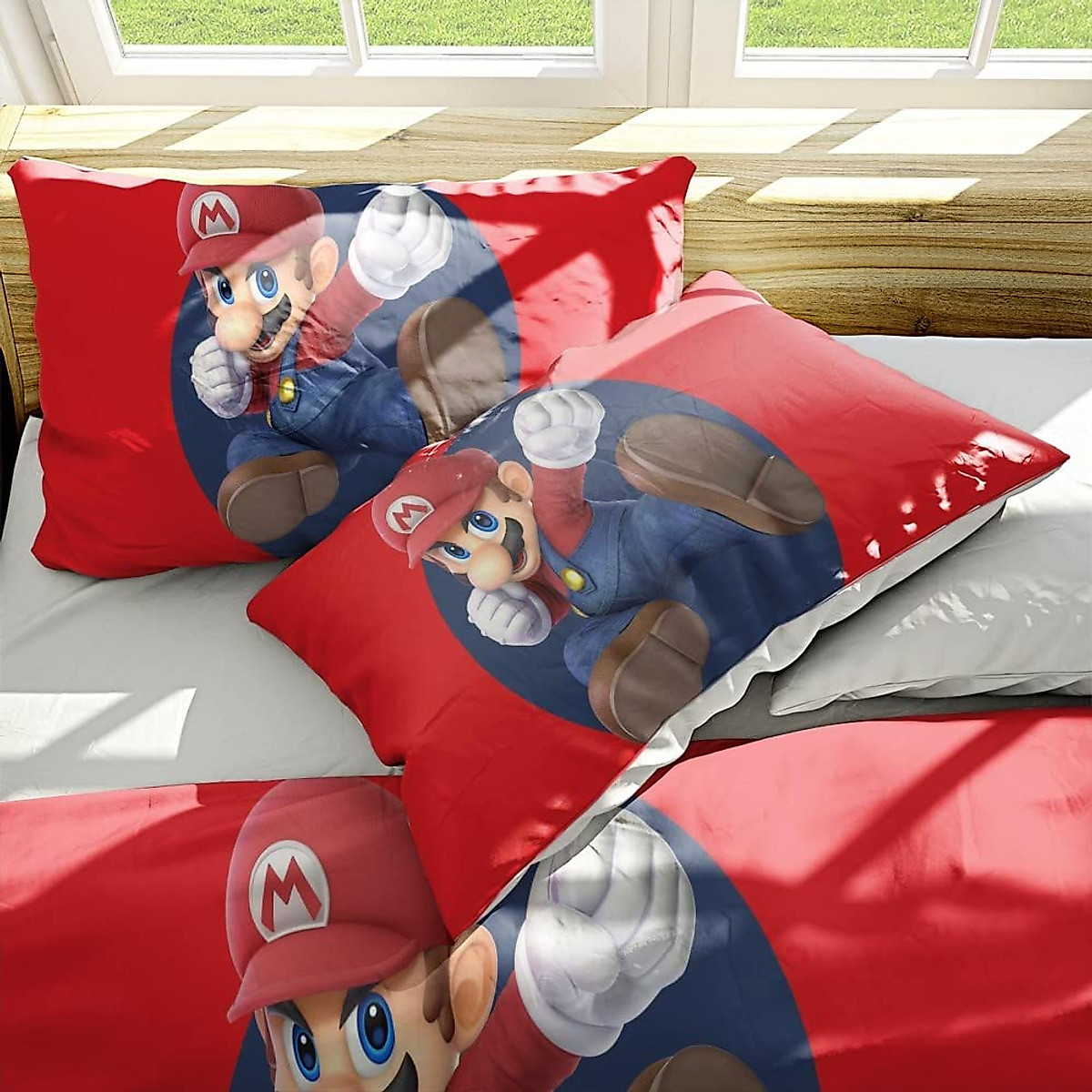 NICHIYOBI Redcap Beard Plumber Bros Game Movie Duvet Cover Set 3D Bedding Comforter Cover 3 Pcs (1 Duvet Cover+2 Pillowcases) Bedding Set (13,Twin-68x86in+20x30in*2)