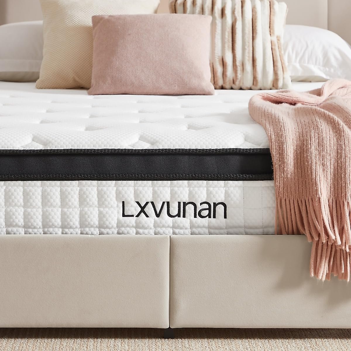 Lxvunan Full Size Mattress, 10 Inch Mixed Full-Size Boxed Mattress, Memory Sponge, and Independent Bagged Spring, Medium Hardness, Soft and Comfortable, Suitable for Guest Room Mattresses