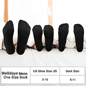 Welldaye 30 Pairs Men Ankle, Low Breathable Casual, Sports, Thin Athletic Short Sock Bulk (black), 18 (b00012)