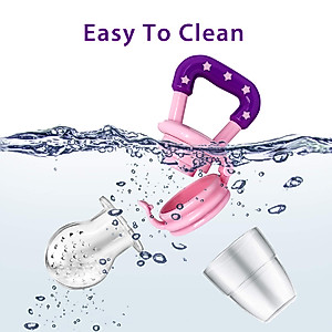 BBNJBABY Baby Fresh Fruit Food Feeder Toy Teether, Infant Fruit Teething Toy, Fresh Food Nibbler 2 Packs