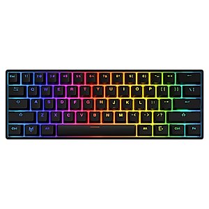 Matrix Elite Series Black 60% Mechanical Gaming Keyboard: Fast Switches - Millions of RGB Options - No Latency - 61 Keys - Doubleshot PBT keycaps - Hot Swappable (Brown Switches)