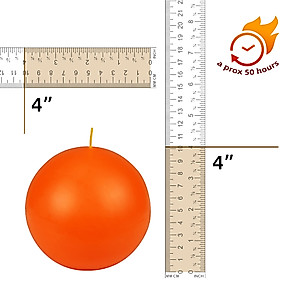 Zest Candle 2-Piece Ball Candles, 4-Inch, Orange