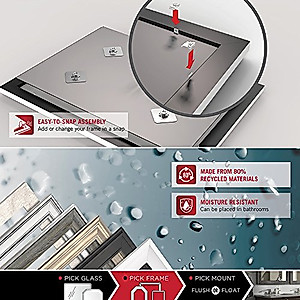 Delta Wall Mount 21 in. x 28 in. Small S1) Rectangular Framed Float Mounting Bathroom Mirror in Matte Black with Standard Glass