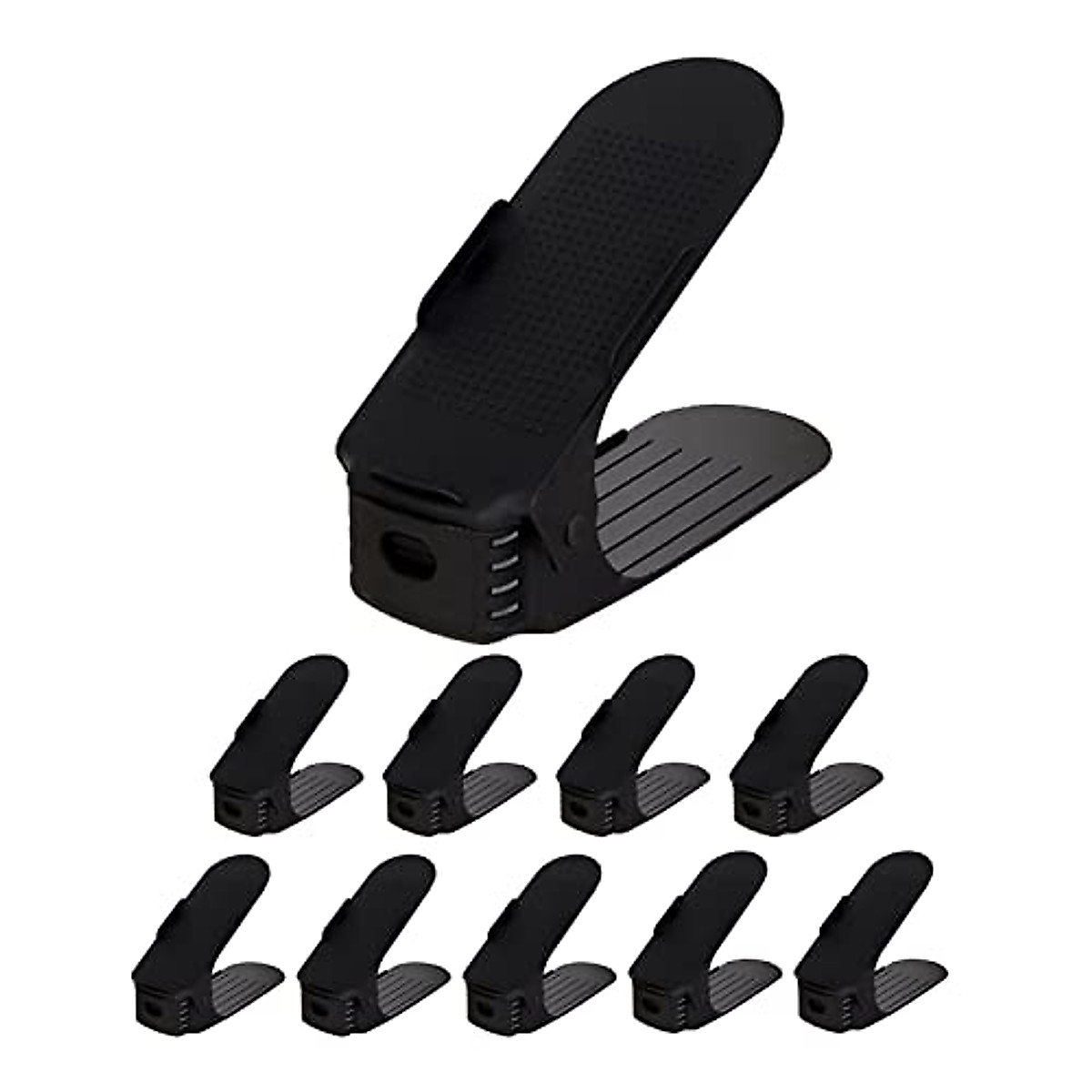 Chuye 10 Pcs Shoe Slots Adjustable Shoe Stacker Shoe Slots Organizer Stackable Shoe Organizer for Closet Adjustable Double Deck Shoe Rack Holder Shoe Slots Space Saver