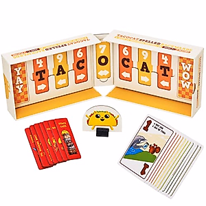 Tacocat Spelled Backwards by Exploding Kittens - 2 Players - Ages 7+ - 15 Minutes to Play - Clever Family Board Game - Couples Game, Family Game Night, Kid and Adult Board Game