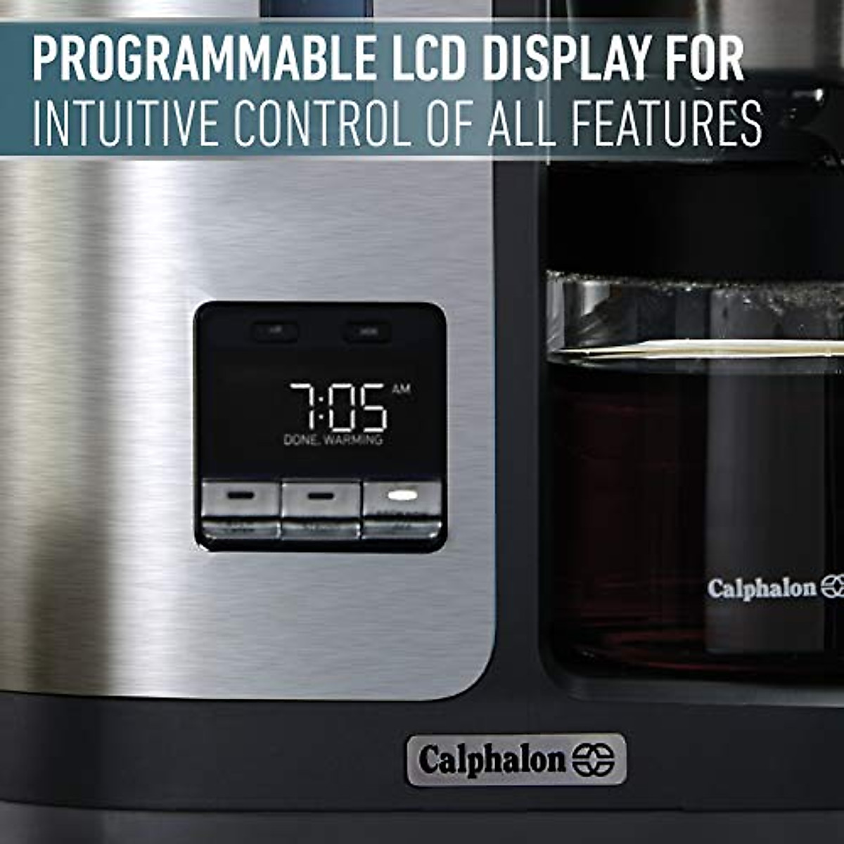 Calphalon BVCLDCG1 Perfect-Brew 10-Cup Coffee Maker, Dark Stainless Steel