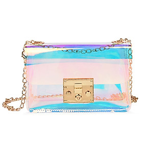 Mini Hologram Clear Cross Body Purse Shoulder Bag Handbag for Women (Style A)
