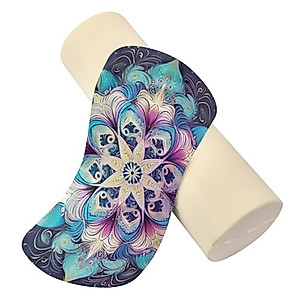 xigua Snowflakes Neck Roll Pillow for Neck Relief with Removable Washable Cover - Memory Foam Round Cylinder Bolster, Ergonomically Designed for Head, Neck, Back, and Legs