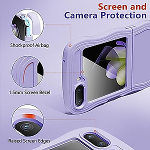 Haeuorey for Samsung Galaxy Z Flip 5 Case Wave, Curly Frame Design for Women Girls, Cute Wavy Solid Color Aesthetic Phone Case Soft Flexible TPU Shockproof Full-Body Protective Case Cover (White)