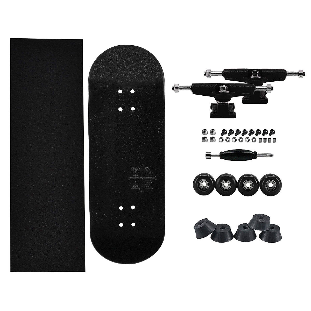 Prolific Series Complete Fingerboard with Upgraded Components - Pro Board Shape and Size, Bearing Wheels, Bushings and Trucks - 32mm x 97mm Handmade Wooden Board Edition