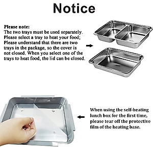Electric Lunch Box Food Heater, 3 in 1 Food Warmer 12V 24V 110V Portable Heated Lunch Boxes for Car/Truck/Home Self Heating Box with 2 Removable 304 Stainless Steel Container, Fork & Spoon and Carry