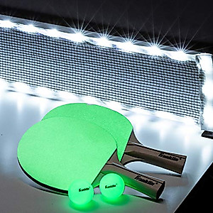 Franklin Sports LED Table Tennis Net and Glowing Paddles and Balls Oval, Black, One Size