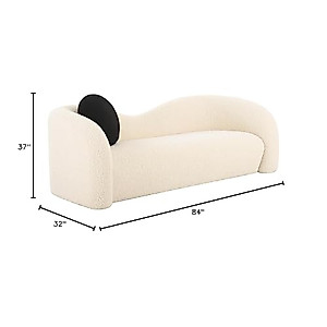 Tov Furniture Leonie Beige Faux Shearling 84" Sofa