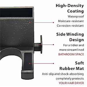 Charming Life Hair Dryer Holder Wall Mounted, Bathroom Space-Saving Blow Dryer Organizer, Self Adhesive Magnesium Aluminum Alloy Compatible for Dyson Hair Dryer Wall Mounted