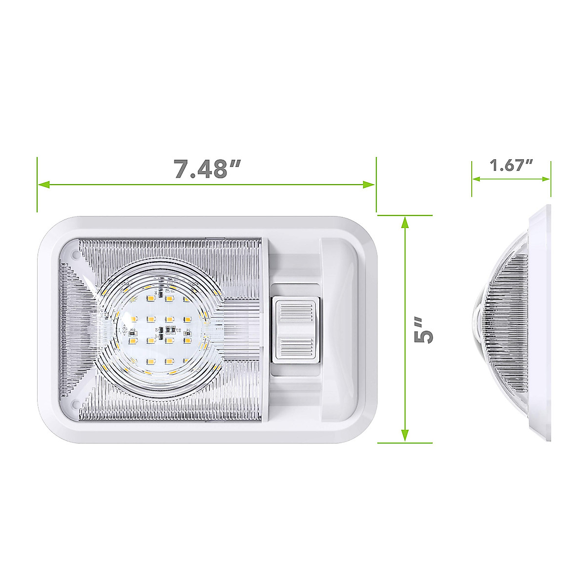 Leisure LED 5 Pack 12V Led RV Ceiling Dome Light RV Interior Lighting for Trailer Camper with Switch, Single Dome 300LM (Natural White 4000-4500K, 5-Pack)