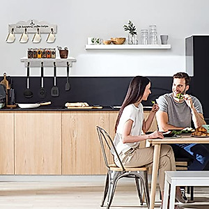 IsmosmCoffee Cup Holder Set of 2 Coffee Mug Holders with 8 Sturdy Hooks Coffee Bar Accessories Mug Rack for Farmhouse Kitchen Decorations, Coffee Station Decor, Mug Organizer, Mug Display (White)