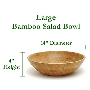 Lipper International Bamboo Wood Salad Bowl