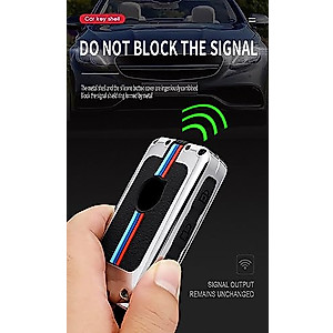 SANRILY Luminous Smart Key Fob Cover Case Fit for Volvo XC40 XC60 XC90 S90 S60 V60 V90 Keyless with Keychain Black