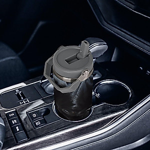 30 Oz Tumbler with Foldable Handle And Flip Straw,Black Pug Dog Puppy Vacuum Insulated Travel Coffee Tumblers,Stainless Steel Leak-Proof Water Bottle,Fits in Cup Holder,Keep Cold 24H & Hot 12H