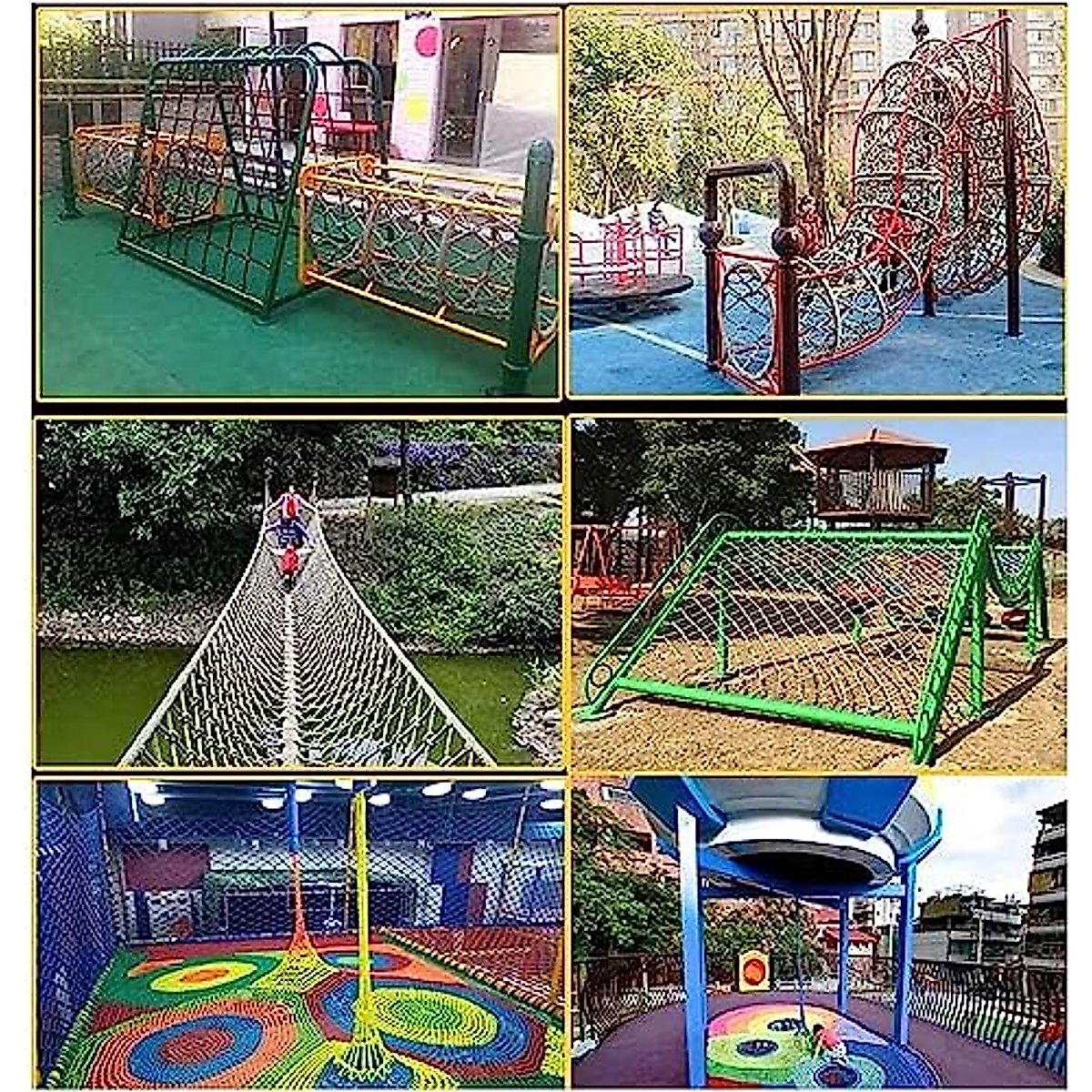 EkiDaz HXRW Rope Net Climbing Net for Kids Indoor and Outdoor Playing Garden Climbing Cargo Net Durable Protective Safety Net Playground Sets for Backyards (Size : 4 * 6m(12.12 * 18.18ft))