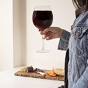 Oversized XL Giant Clear Wine Glass - 750 ml - Holds a Full Bottle of Wine or Use for Cocktails, Fun Jumbo Drinkware for Birthdays Bachelorette Parties Holidays Housewarming for Her Gift, Summer BBQs