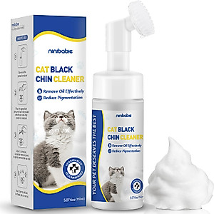 Ninibabie Cat Black Seed Cleaner,Remove Cat Chin Blackheads,Cat Acne Chin Treatment,2-in-1 Wash and Brush,Cruelty-Free and Freshness 5.07 fl.oz
