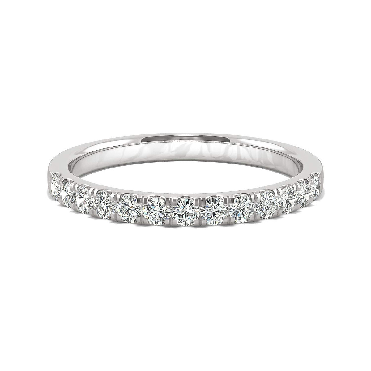 14K White Gold Forever One 1.8mm Round Moissanite Wedding Band-size 9 0.29cttw DEW by Charles & Colvard