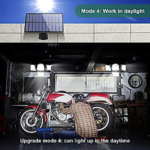 Awaydark Solar Lights Outdoor Motion Sensor Flood Light - Solar Powered Security Lights Outside Waterproof with 4 Lighting Mode Indoor Lights for House - Led Wall Light with Remote & Cord