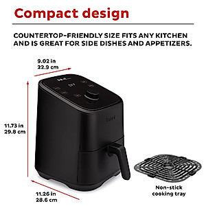 Instant Pot Vortex 4-in-1, 2-quart Mini Air Fryer Oven Combo with Customizable Smart Cooking Programs, Nonstick and Dishwasher-Safe Basket, Includes Free App with over 1900 Recipes, Black