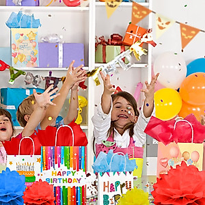 Colodeol 16 PCS Birthday Gift Bags with Handle and Tissues, Gift Bags Assorted Sizes, Medium, Small Size Gift Bag for Kids, Boys, Girls, Women and Men’ Birthdays Party