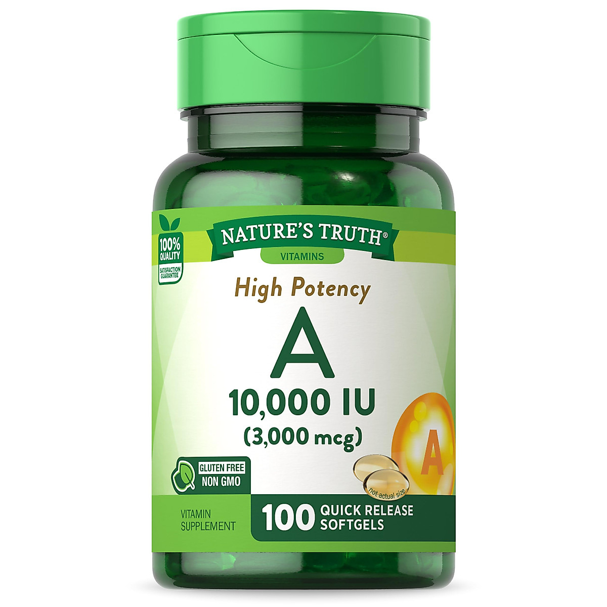 Vitamin A 10000 IU Softgels | 100 Count | Non-GMO, Gluten Free Supplement | by Nature's Truth