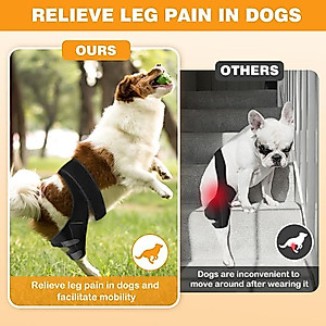 JUANWAN Dog Knee Brace Leg Braces - Dog Canine Knee Stifle Brace Wrap Dog Knee Brace for Torn ACL Hind Leg Joint Pain Muscle Sore Pet Brace Reduces Pain and Inflammation (M)