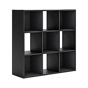 Signature Design by Ashley Langdrew Contemporary 9 Cube Storage Organizer or Bookcase, Black