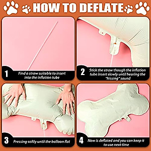 4 Pieces Bone Shaped Balloons Foil Helium Aluminum Balloons and 4 Pieces Dog Print Balloon for Pets Dog Party Suppliers (Coffee)