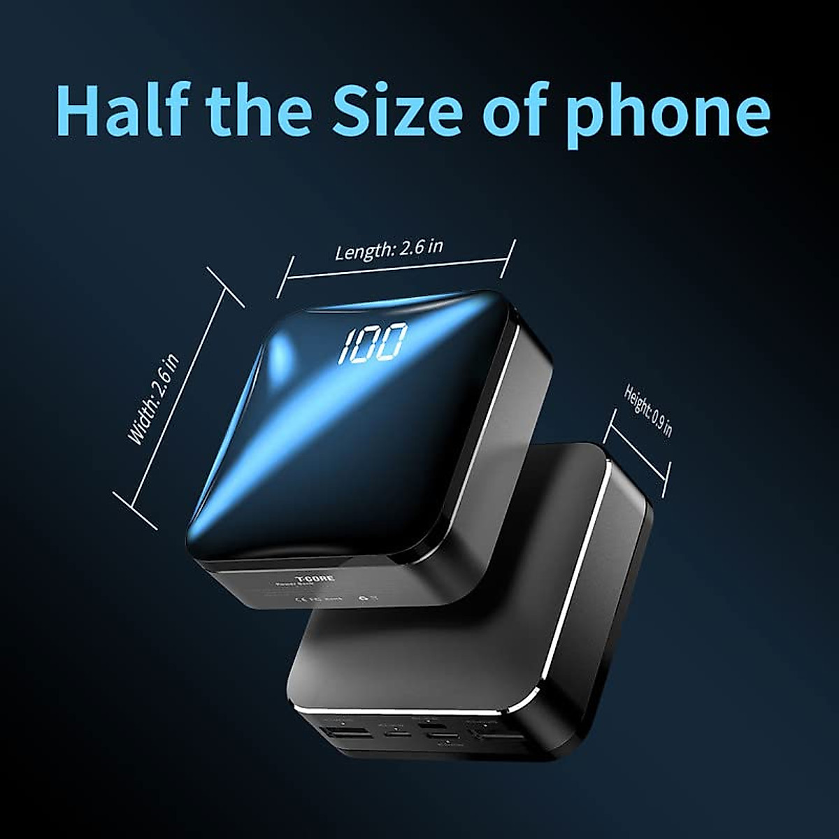 T-CORE Power Bank The Smallest and Lightest 10000mAh External Battery Ultra-Compact High-Speed Charging Technology Portable Charger for iPhone, Samsung Galaxy and More