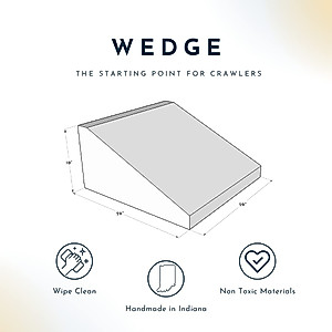 Foamnasium Wedge, Indoor Foam Playset, Soft Toddler and Active Kids Play Foam Wedge for Crawling, Climbing, Sliding and Jumping, Made in The US, Pewter