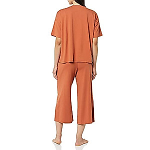 Amazon Essentials Women's Knit Jersey Pajama Set, Terracotta, X-Small