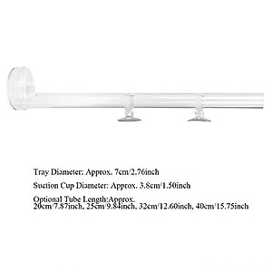 Fish Shrimp Feeder Tube and Plate Acrylic Clear Shrimp Feeding Tube Aquarium Fish Tank Feeder for Crystal Shrimp Tropical Fish(32cm)