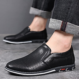 COSIDRAM Mens Casual Shoes Slip on Loafers Lightweight Comfort Business Dress Shoes for Male Blue 11