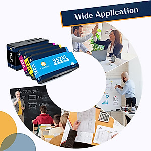 ColorKing Remanufactured 952 XL Ink Cartridges Replacement for HP 952XL Ink Cartridges Combo Pack for HP OfficeJet Pro 8710 8720 7740 7720 8210 8715 8725 8740 8702 Printer(Black,Cyan,Magenta,Yellow)