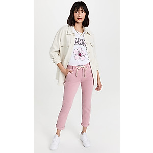 PAIGE Women's Christy high Rise Drawstring Tapered Pant in Vintage Muted Mauve, 33