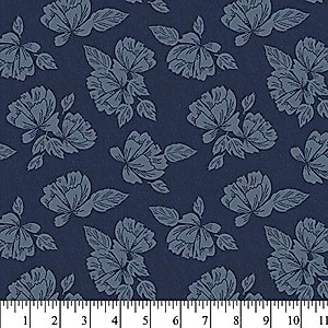 DAVID TEXTILES Flowers Denim Fabric by The Yard