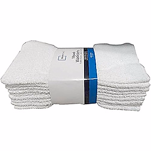 White Cotton Washcloth Pack - 18 Count