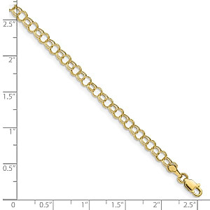 IceCarats 10K Yellow Gold Double Link Chain Charm Bracelet 8 inch