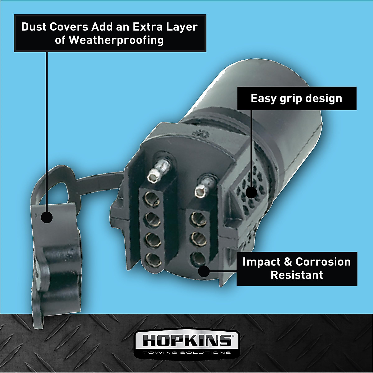 Hopkins 47385 Multi-Tow 7 Blade to 5 Flat and 4 Flat Adapter