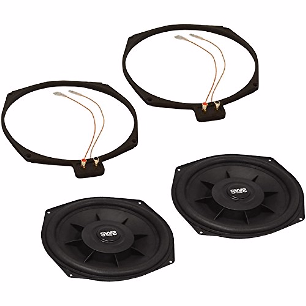 Earthquake Sound i82SWS 8-inch Shallow Woofer System Under-the-Seat Subwoofers with Gaskets, 2-Ohm (Pair)